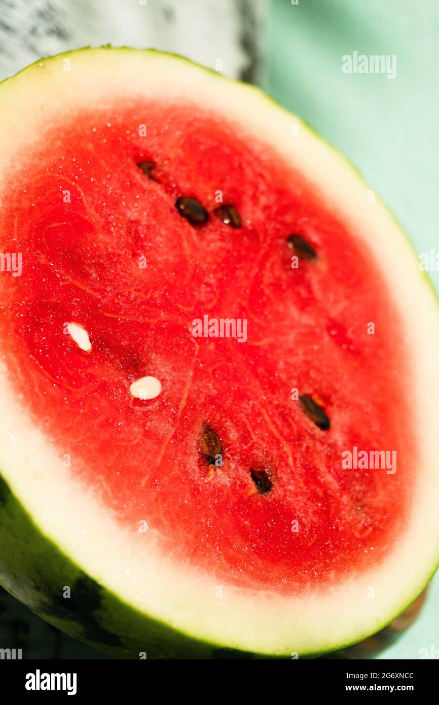 Watermelon, tropical fruit on a bright background, modern minimalist ...