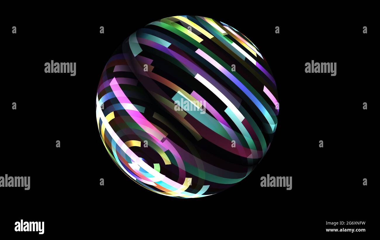 Colorful stripes on rotating sphere Stock Photo - Alamy