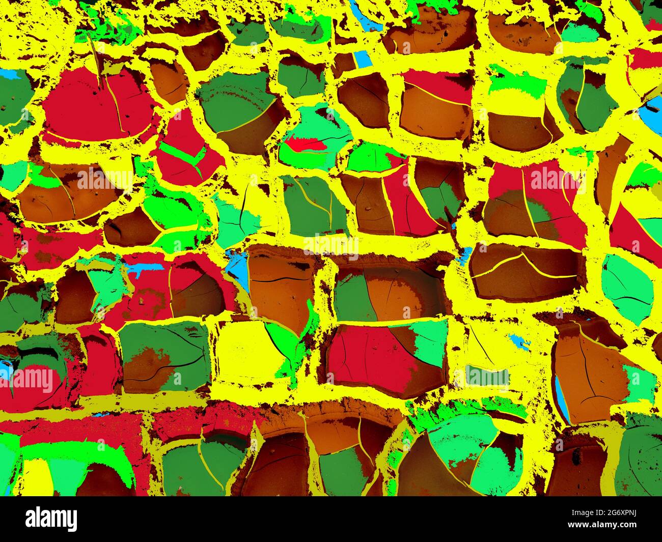 dried lake mud with colors added Stock Photo - Alamy