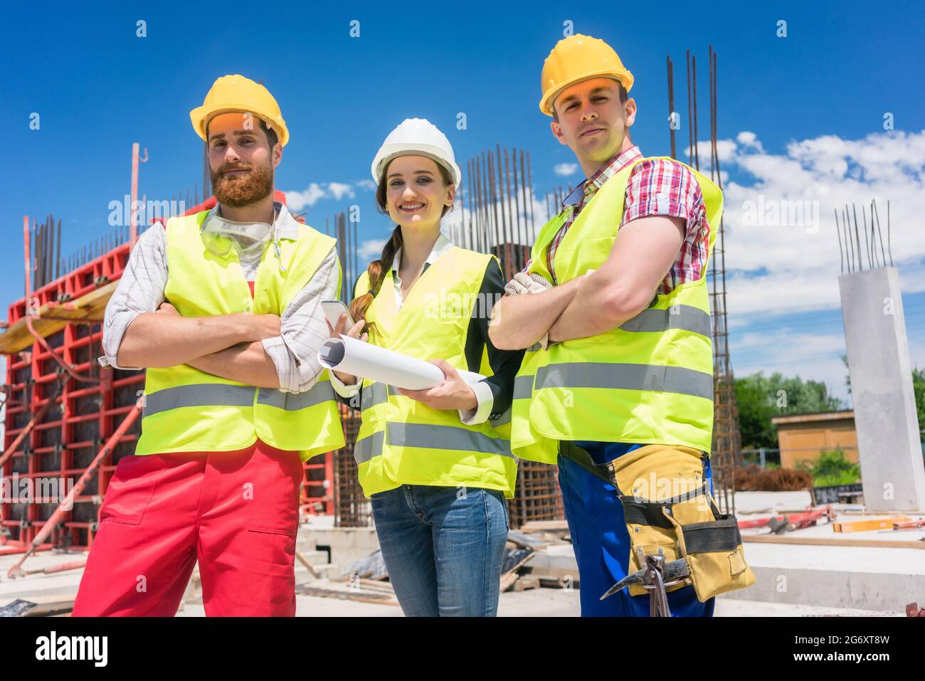 Posing with workers hi-res stock photography and images - Alamy