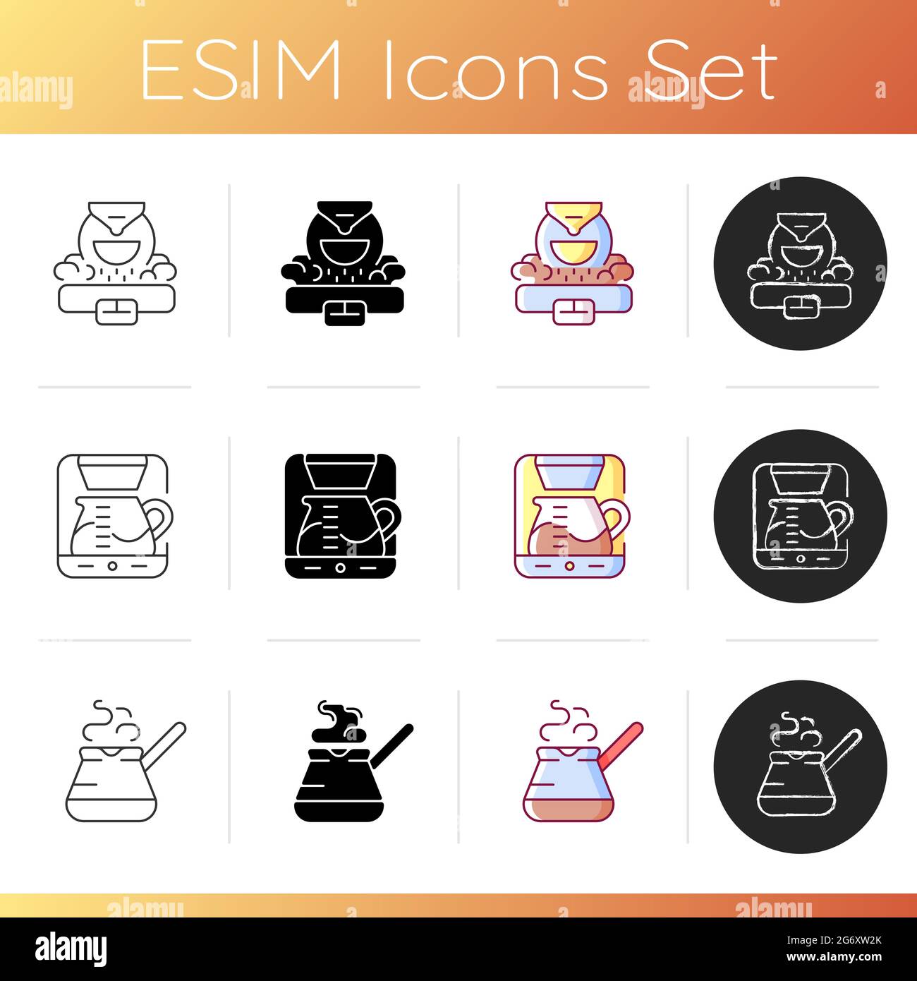 Espresso tools Stock Vector Images - Alamy