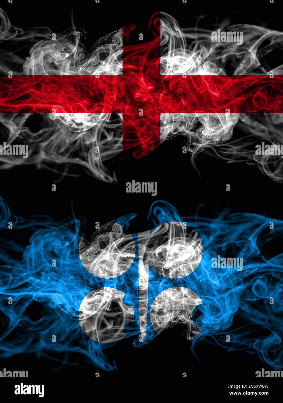 Flag of England, English and OPEC countries with smoky effect Stock ...
