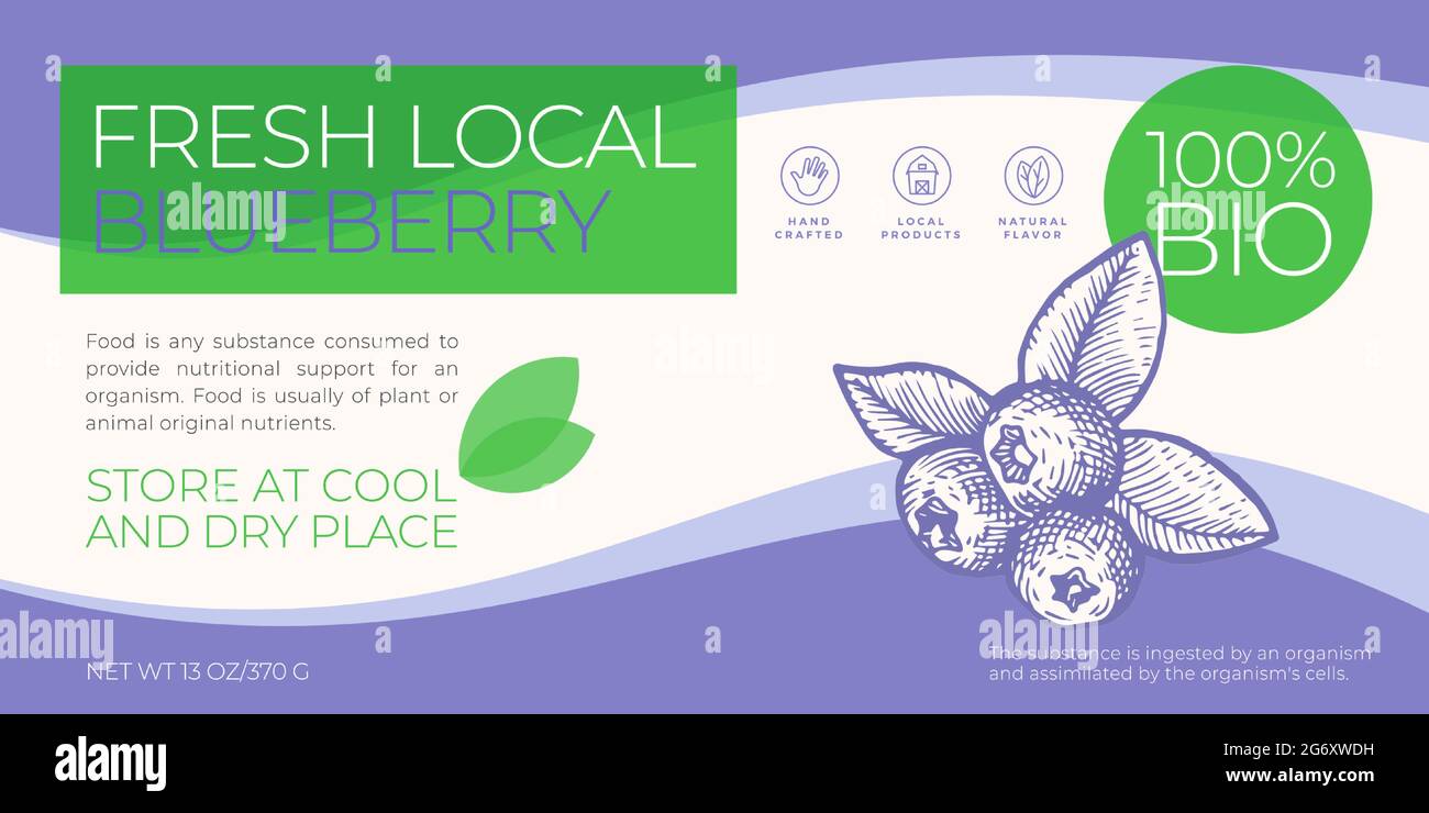 Fresh Local Fruits and Berries Label Template. Abstract Vector ...