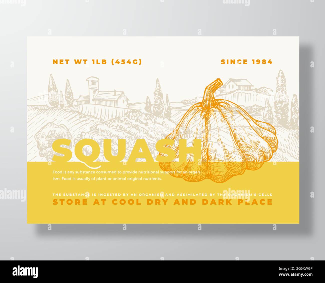 Squash Label Template. Abstract Vector Packaging Design Layout. Modern ...