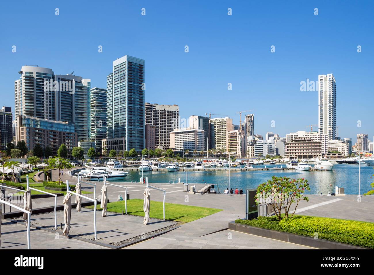Saint George Bay also known as Zaitunay Bay, Beirut, Lebanon Stock ...