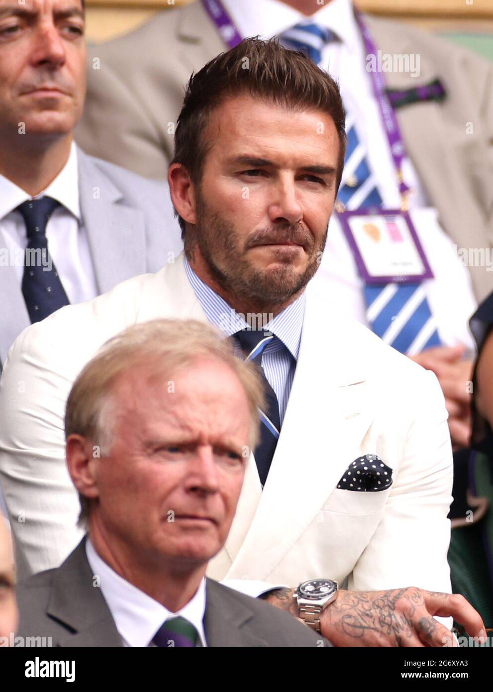 David Beckham in the royal box on centre court on day eleven of ...