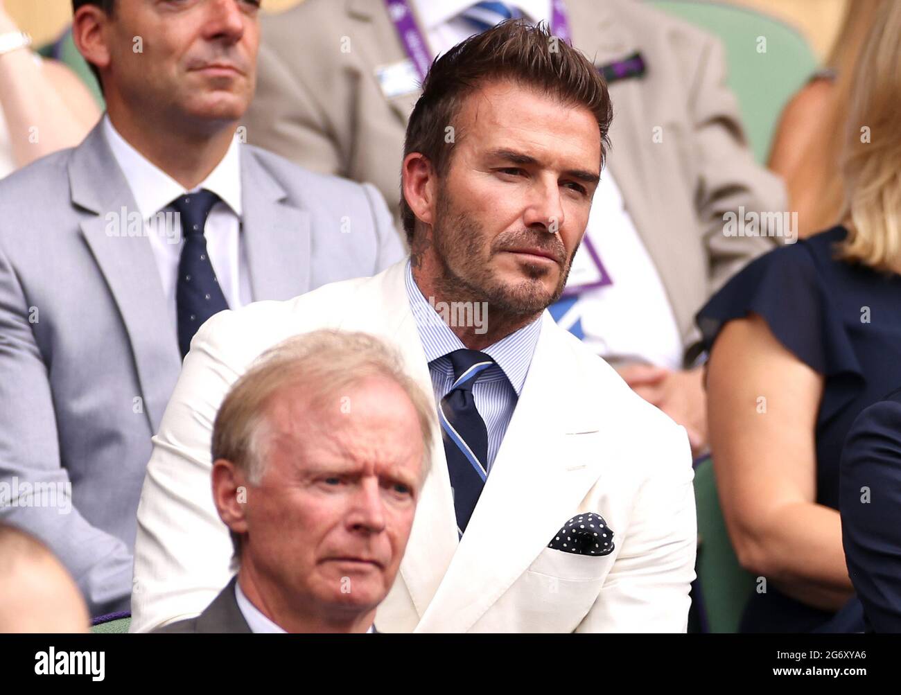David Beckham in the royal box on centre court on day eleven of ...