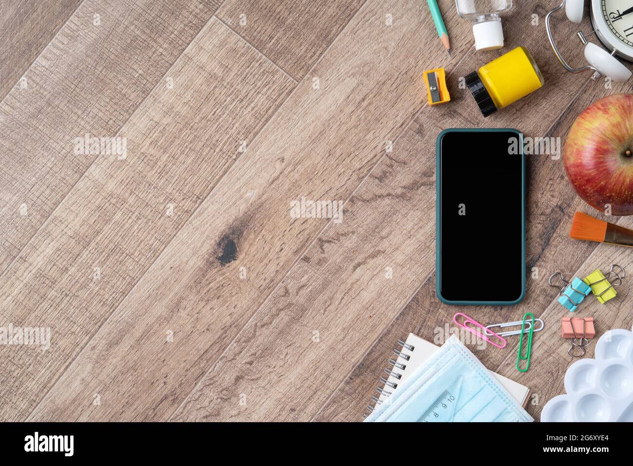 Back to school student design concept, top view of stationery over ...