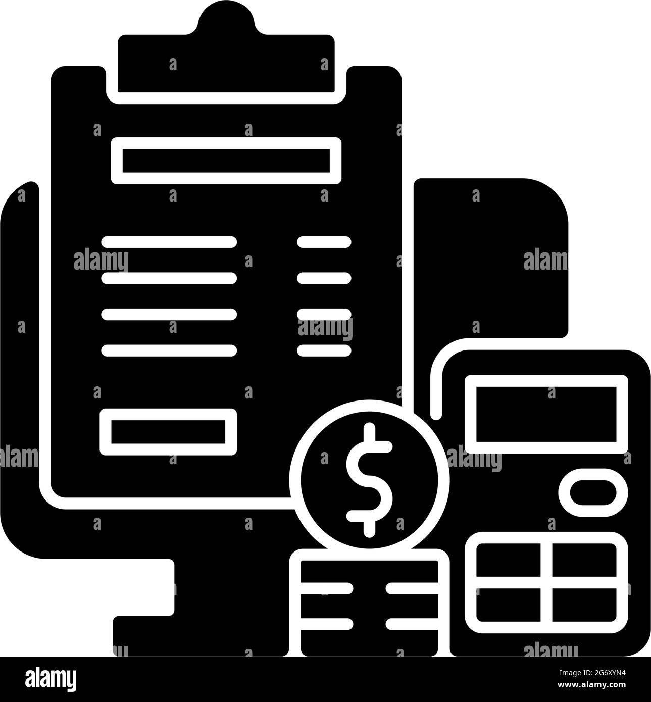Invoicing black glyph icon Stock Vector Image & Art - Alamy