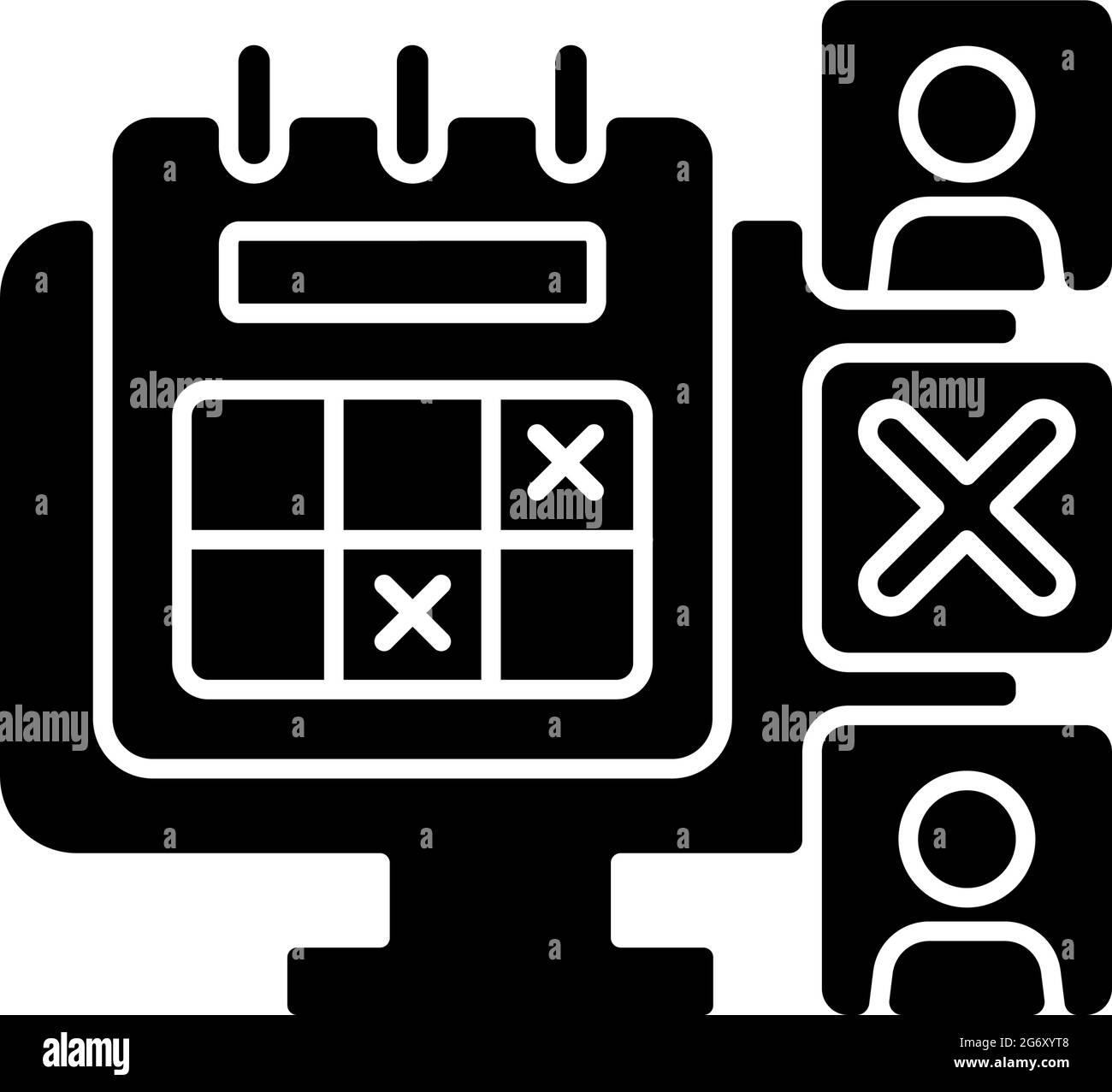 Absence calendar black glyph icon Stock Vector Image & Art - Alamy