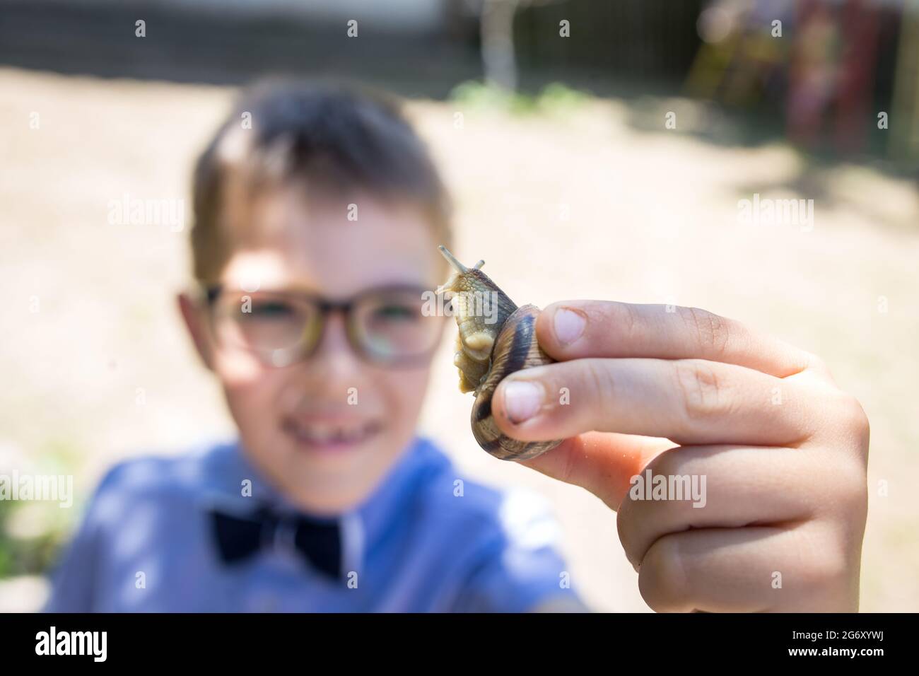 Hand holding snails hi-res stock photography and images - Alamy