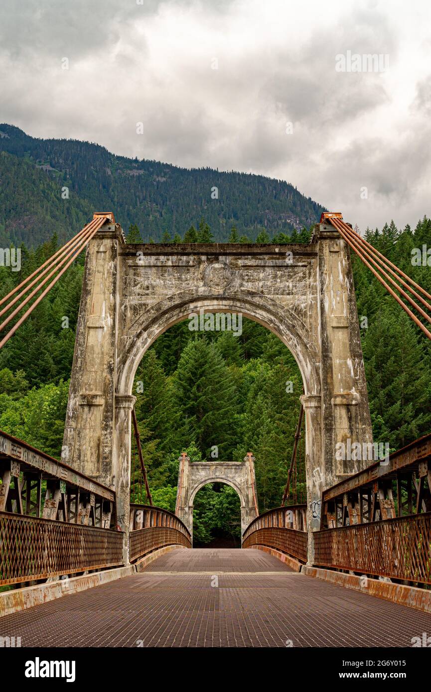 Vertical shot of the Alexandra Bridge Provincial Park in Canada Stock ...