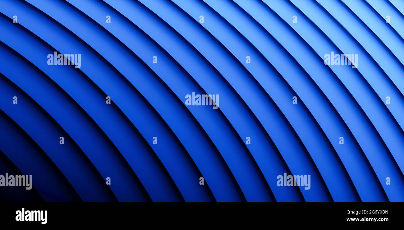 Blue wavy flowing bands, elegant lines or curves, abstract virtual ...