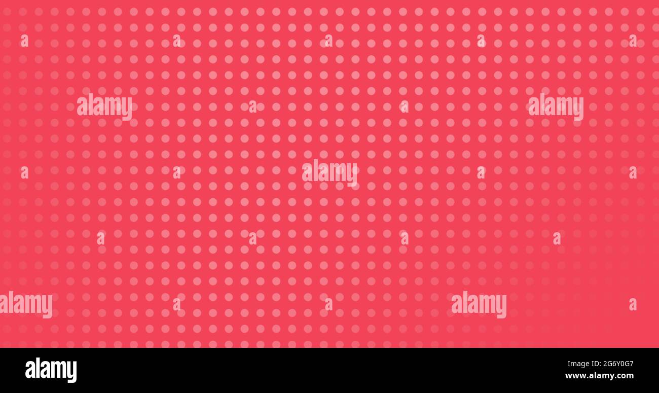 Rows of dots moving against red background Stock Photo - Alamy