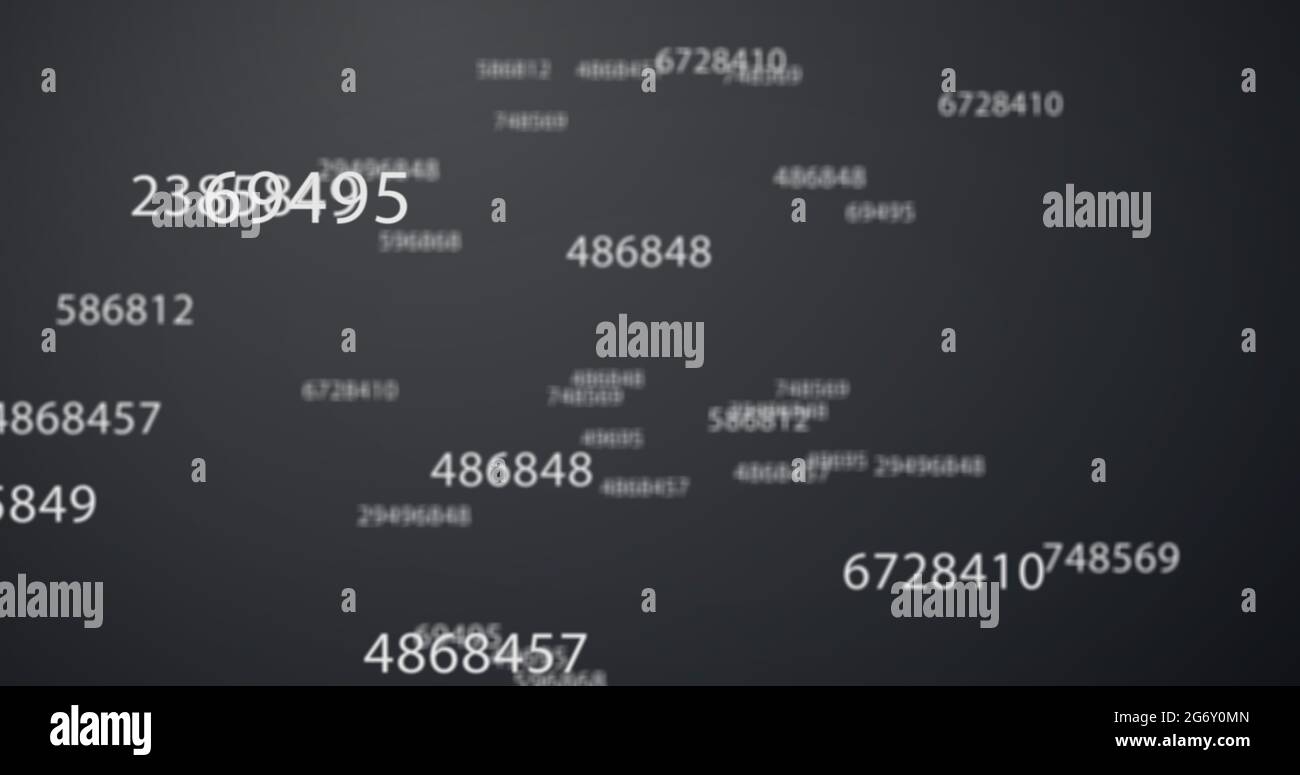 Multiple white numbers rising growing changing image Stock Photo - Alamy