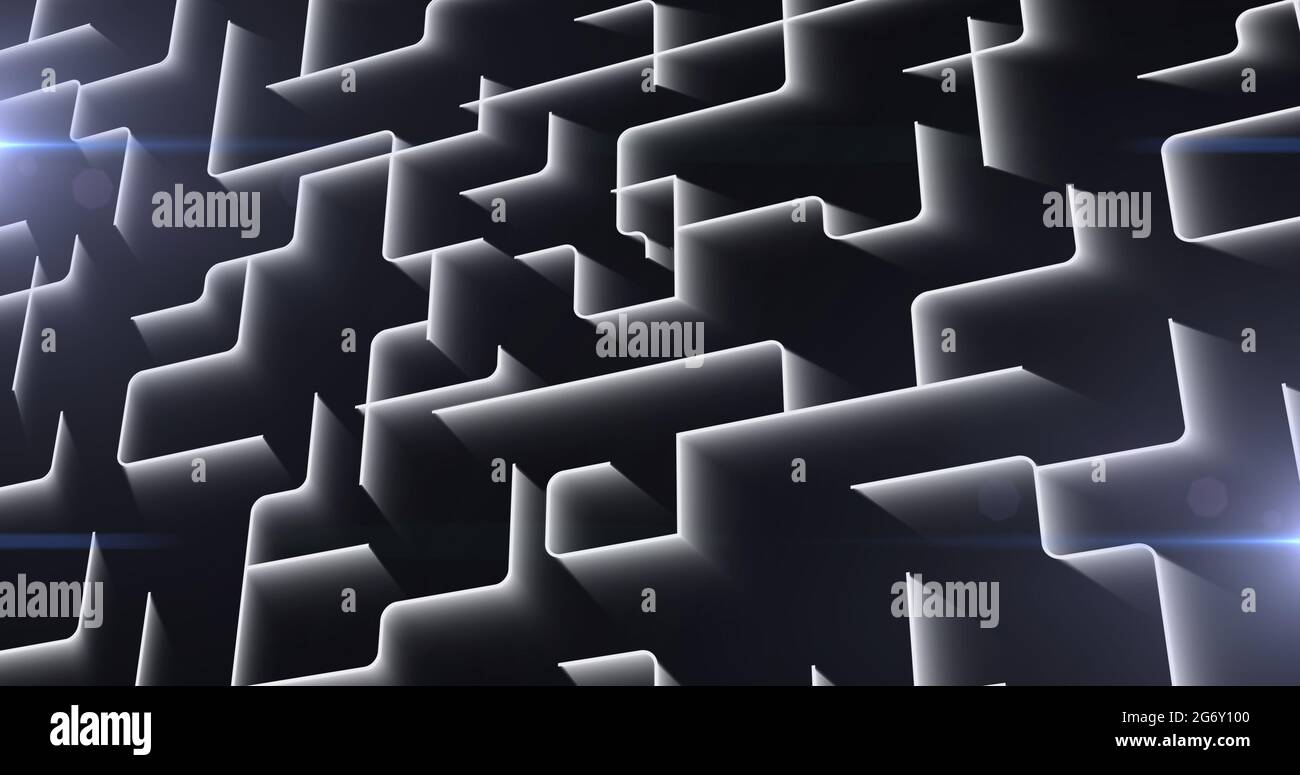 Image of glowing network of white labyrinth lines Stock Photo - Alamy