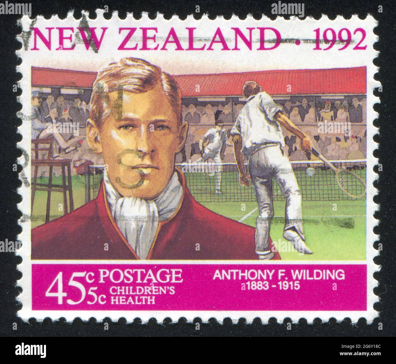NEW ZEALAND - CIRCA 1992: stamp printed by New Zealand, shows Tennis ...