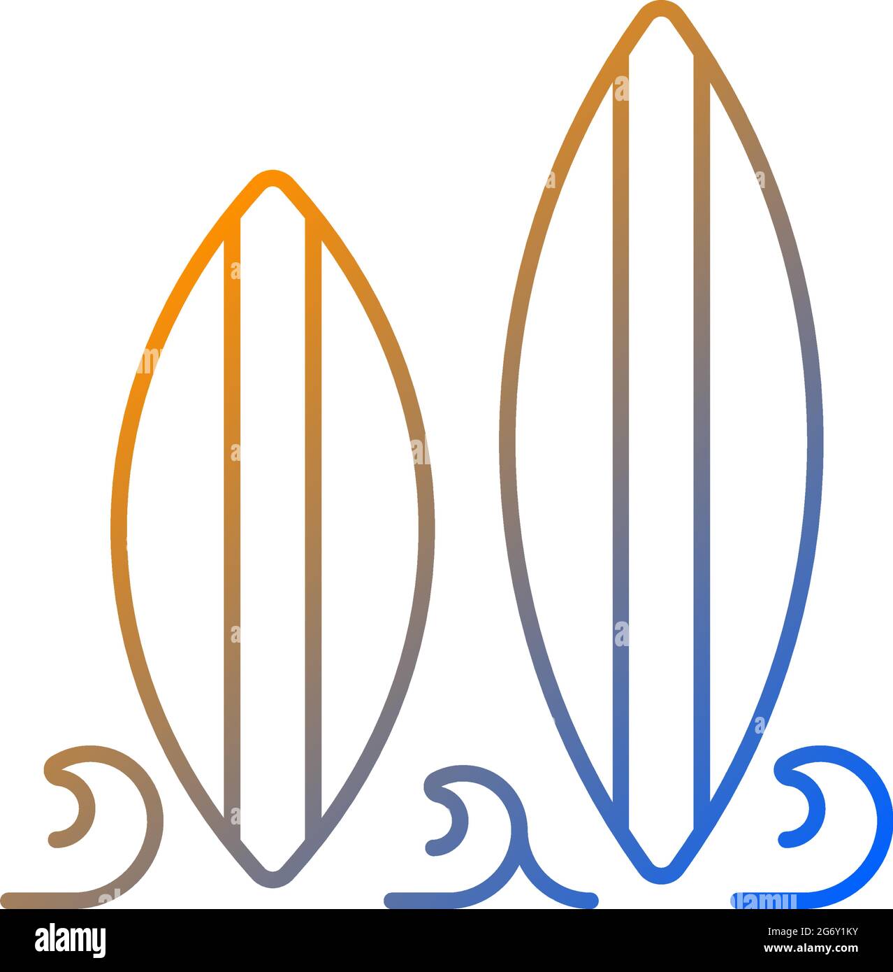Surfboard gradient linear vector icon Stock Vector Image & Art - Alamy