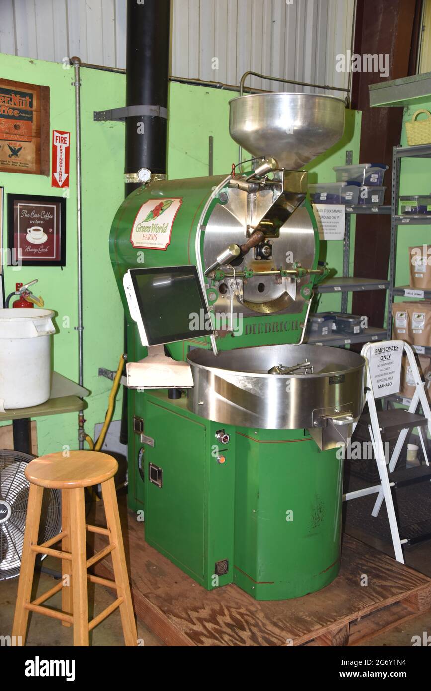 Oahu, HI. U.S.A. 6/2/2021. Green World Coffee Farm. Green Farm is a ...