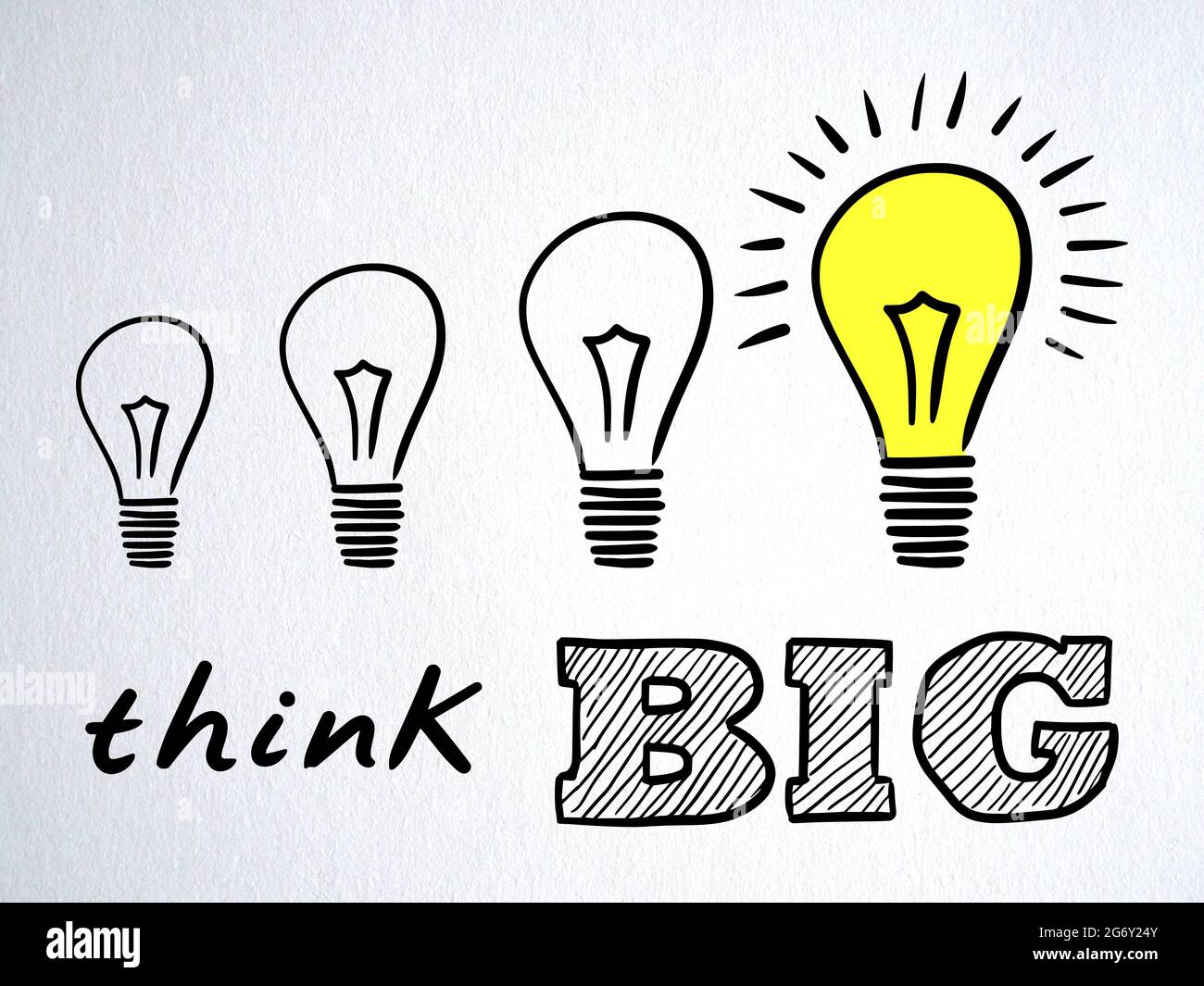 Think big concept hand drawn doodle style illustration - Business ...