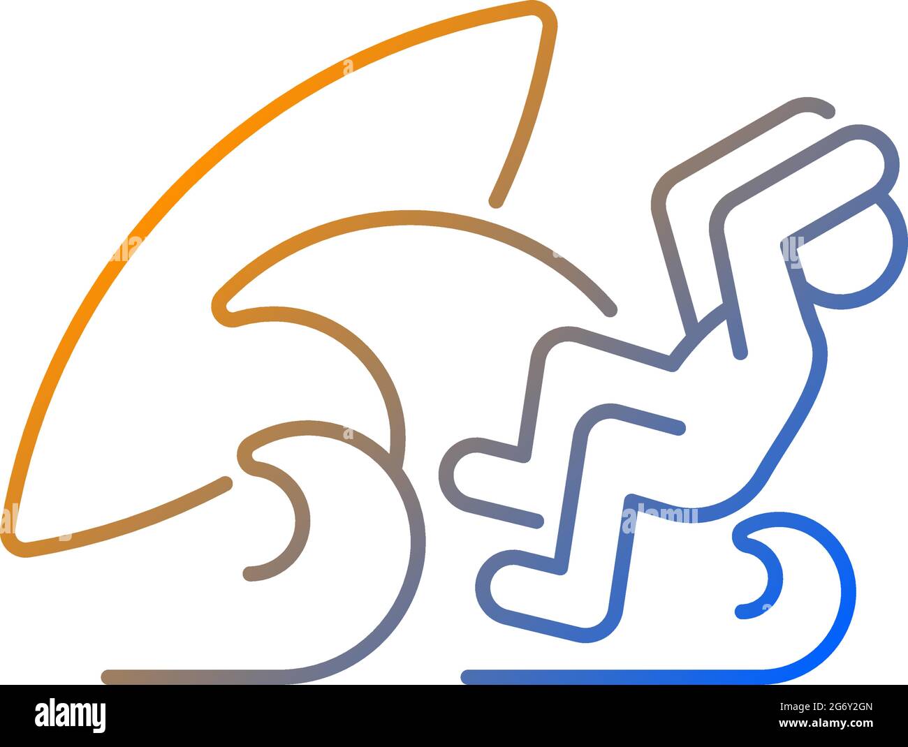 Protecting head while falling from surfboard gradient linear vector ...