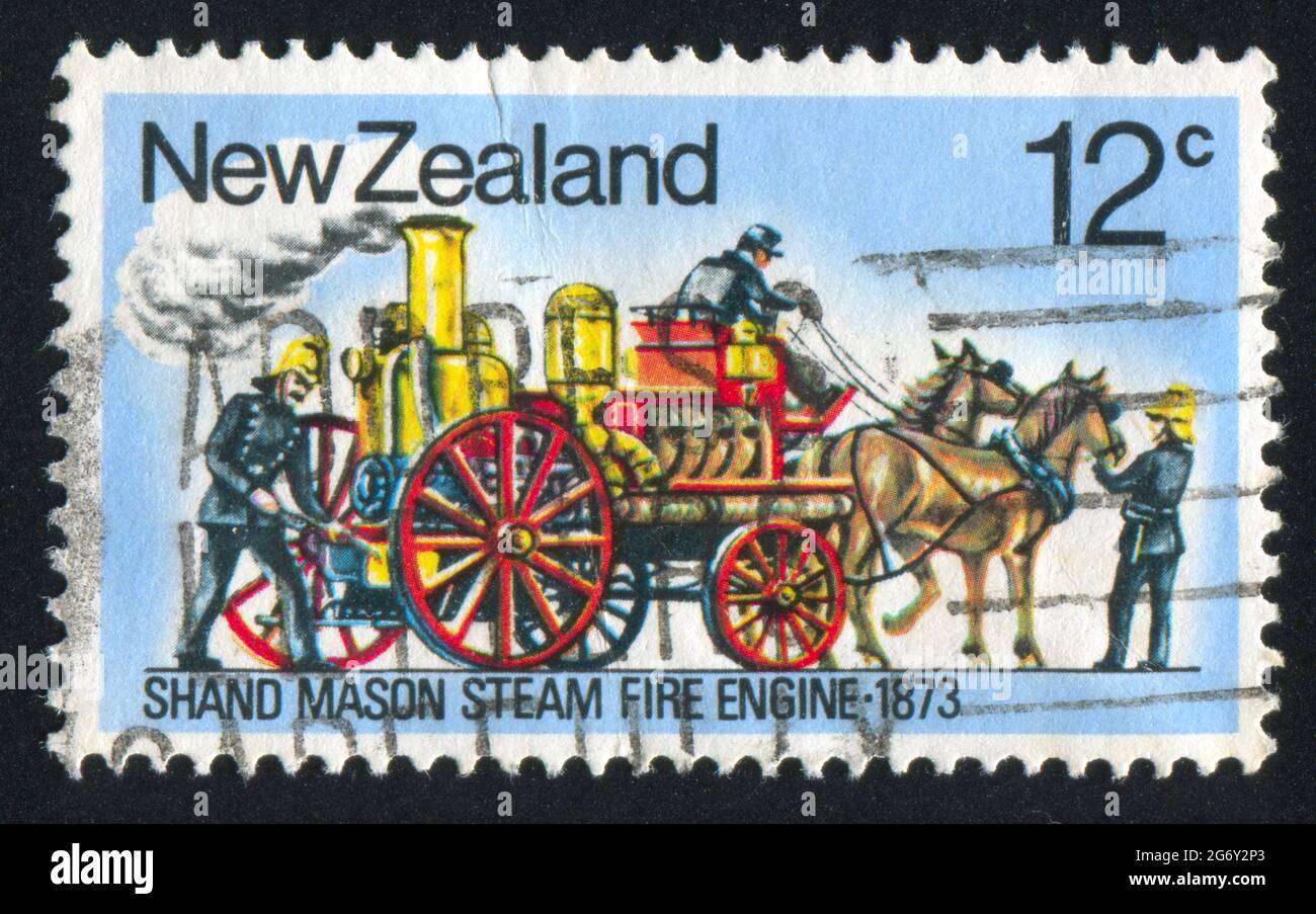 NEW ZEALAND - CIRCA 1977: stamp printed by New Zealand, shows Fire ...