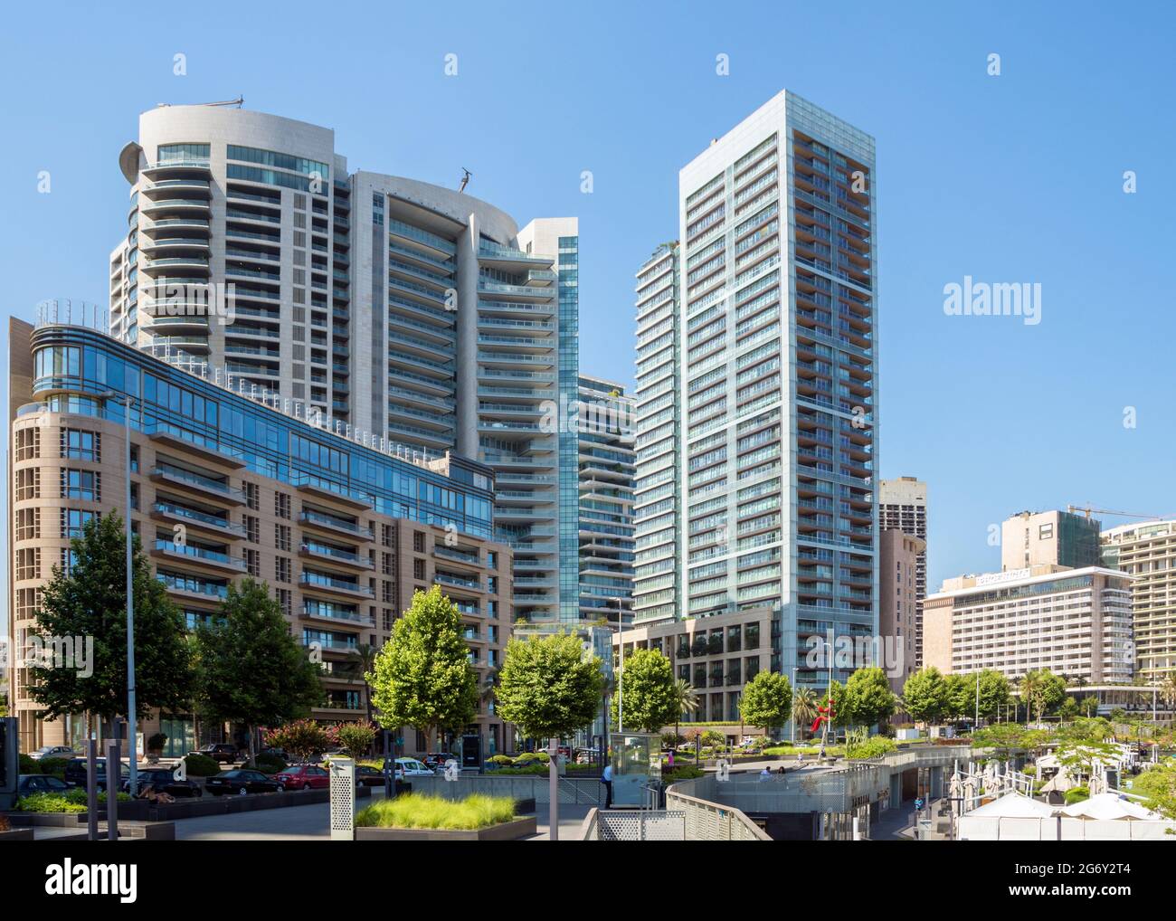 Beirut cityscape, modern skyline, facade of high rise buildings, Beirut ...