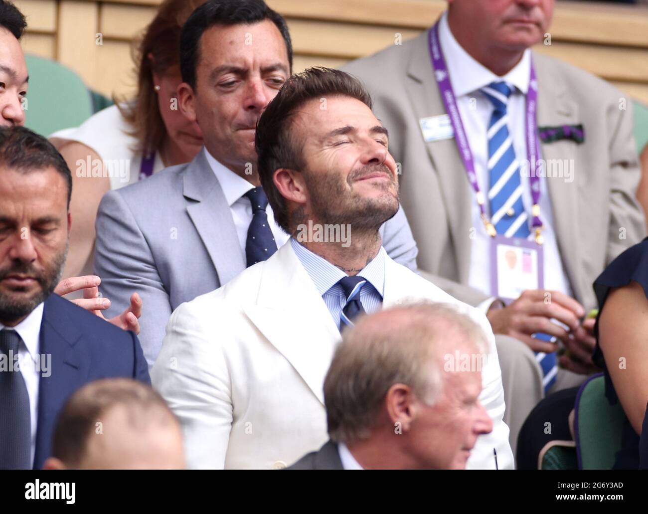 David Beckham in the royal box in centre court on day eleven of ...