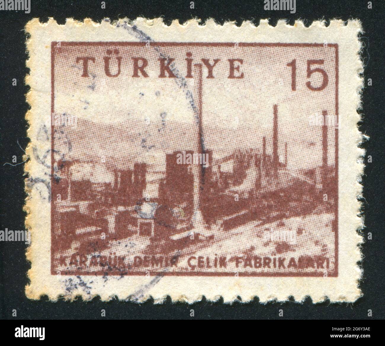 TURKEY - CIRCA 1959: stamp printed by Turkey, shows iron and steel ...