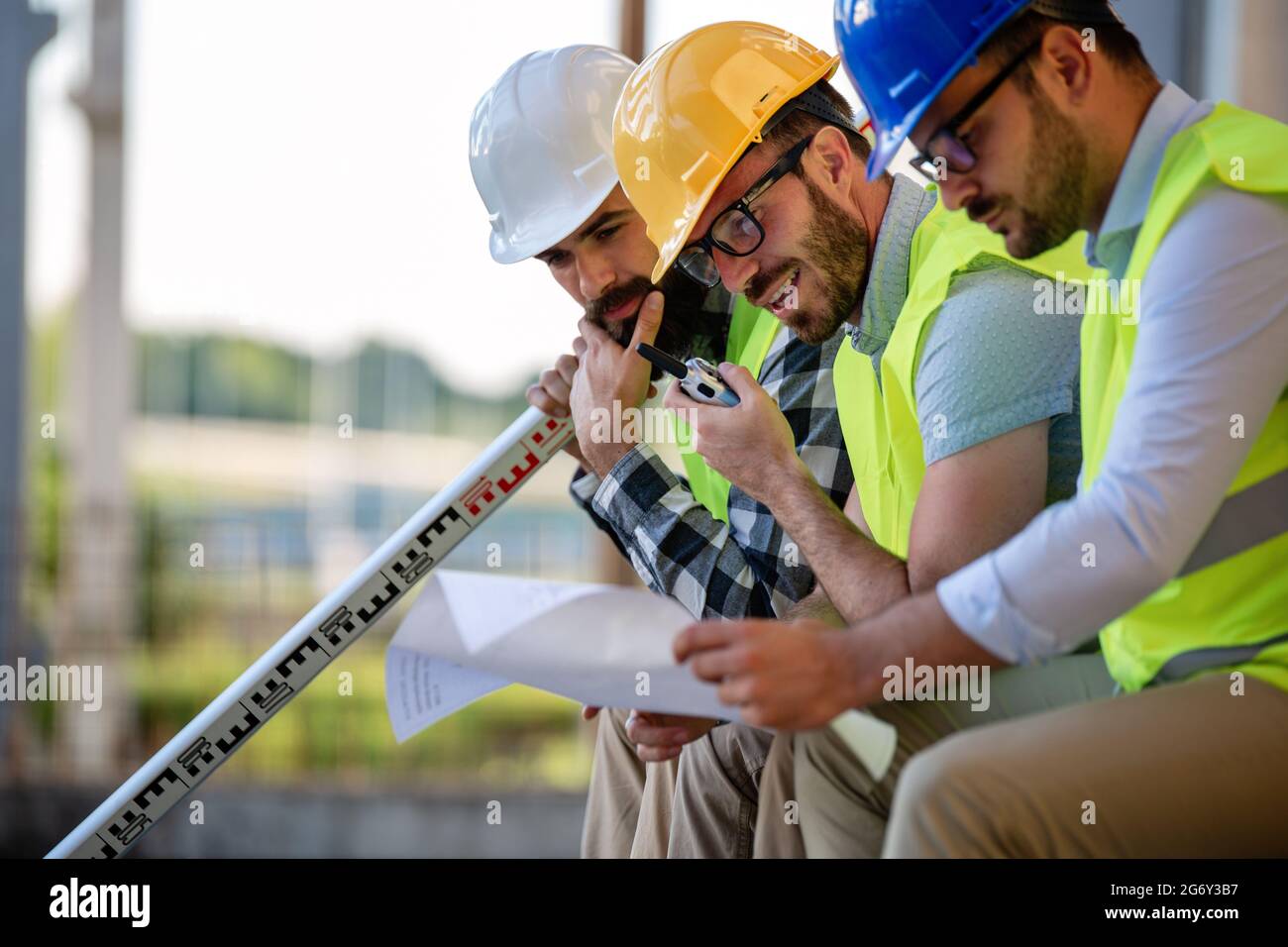 Business building teamwork people concept. Group of engineer with ...