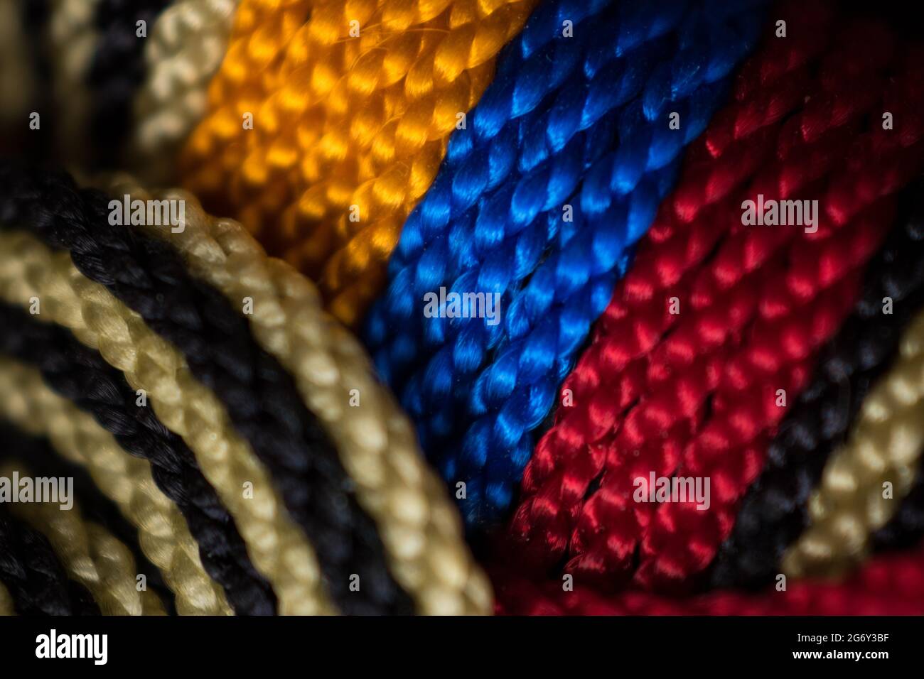 Close-up shot of colorful handmade fabric texture Stock Photo - Alamy