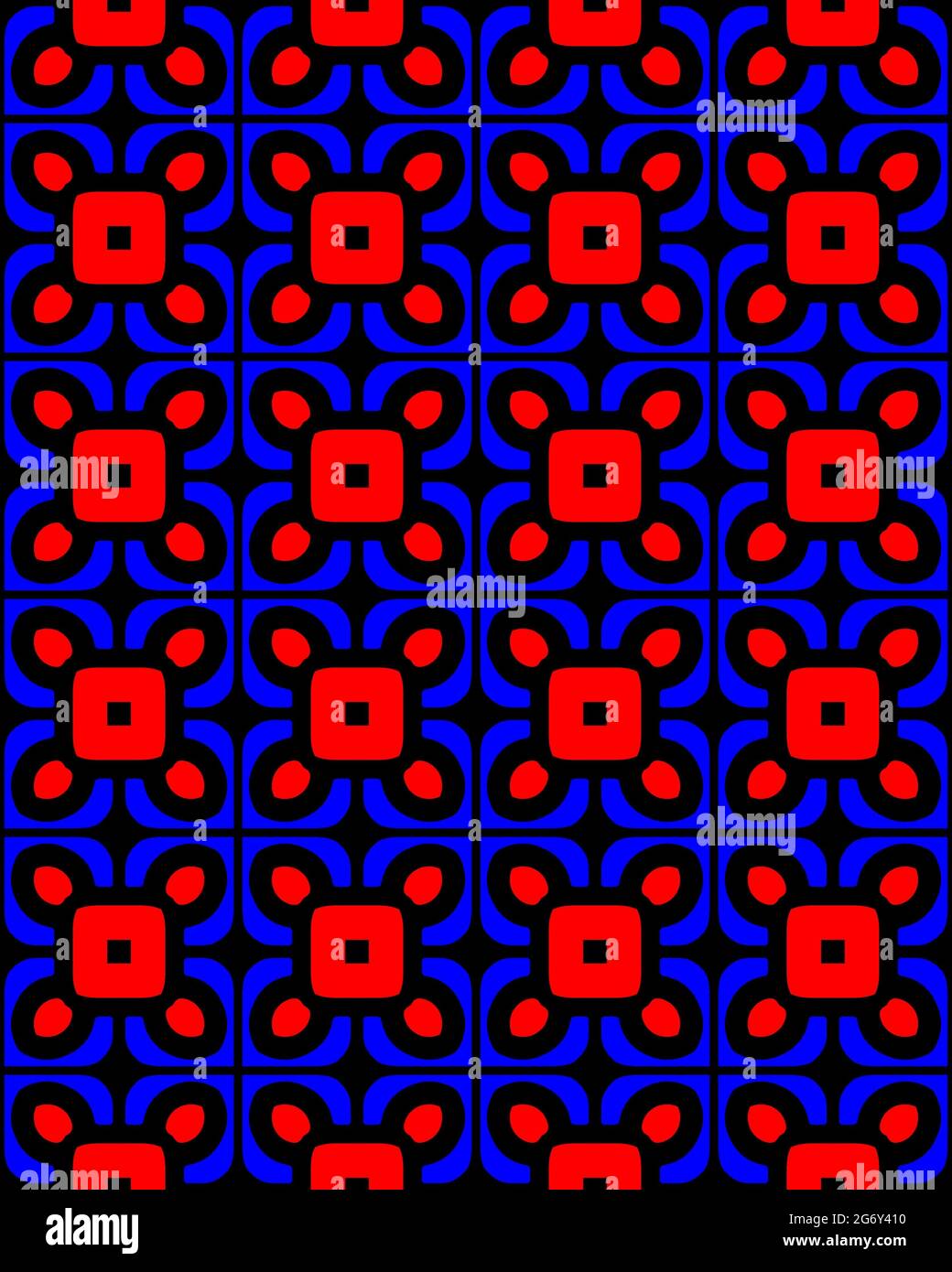 Vibrant seamless pattern red and blue illustration Stock Photo - Alamy