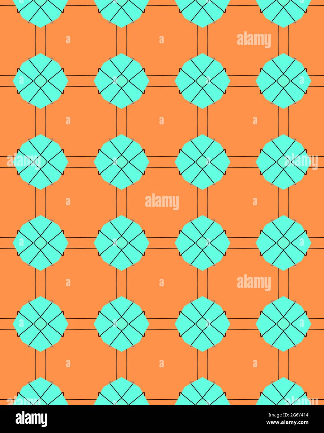 Illustration of seamless orange and blue pattern Stock Photo - Alamy