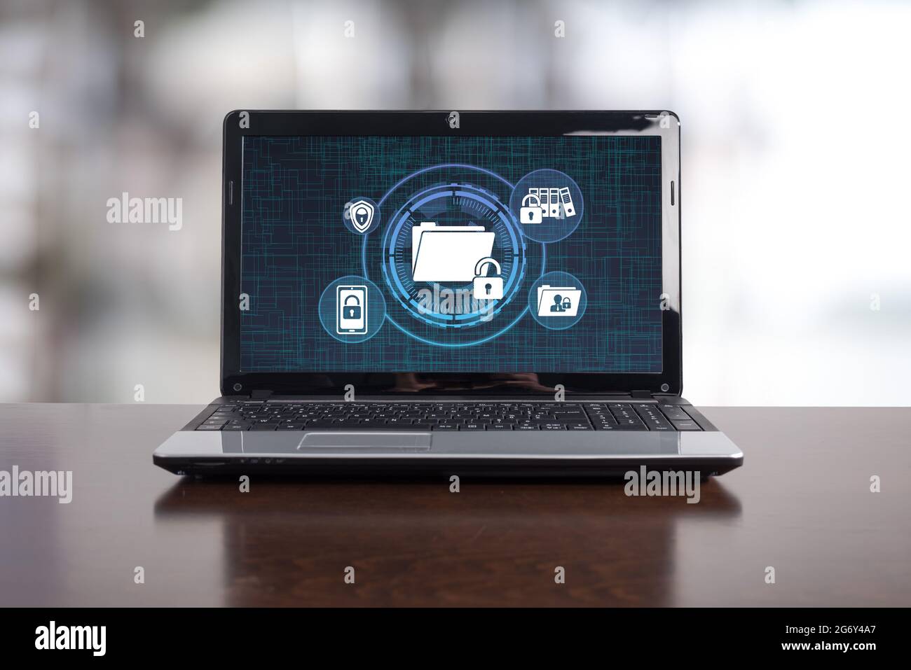 Confidential data concept on a laptop screen Stock Photo - Alamy