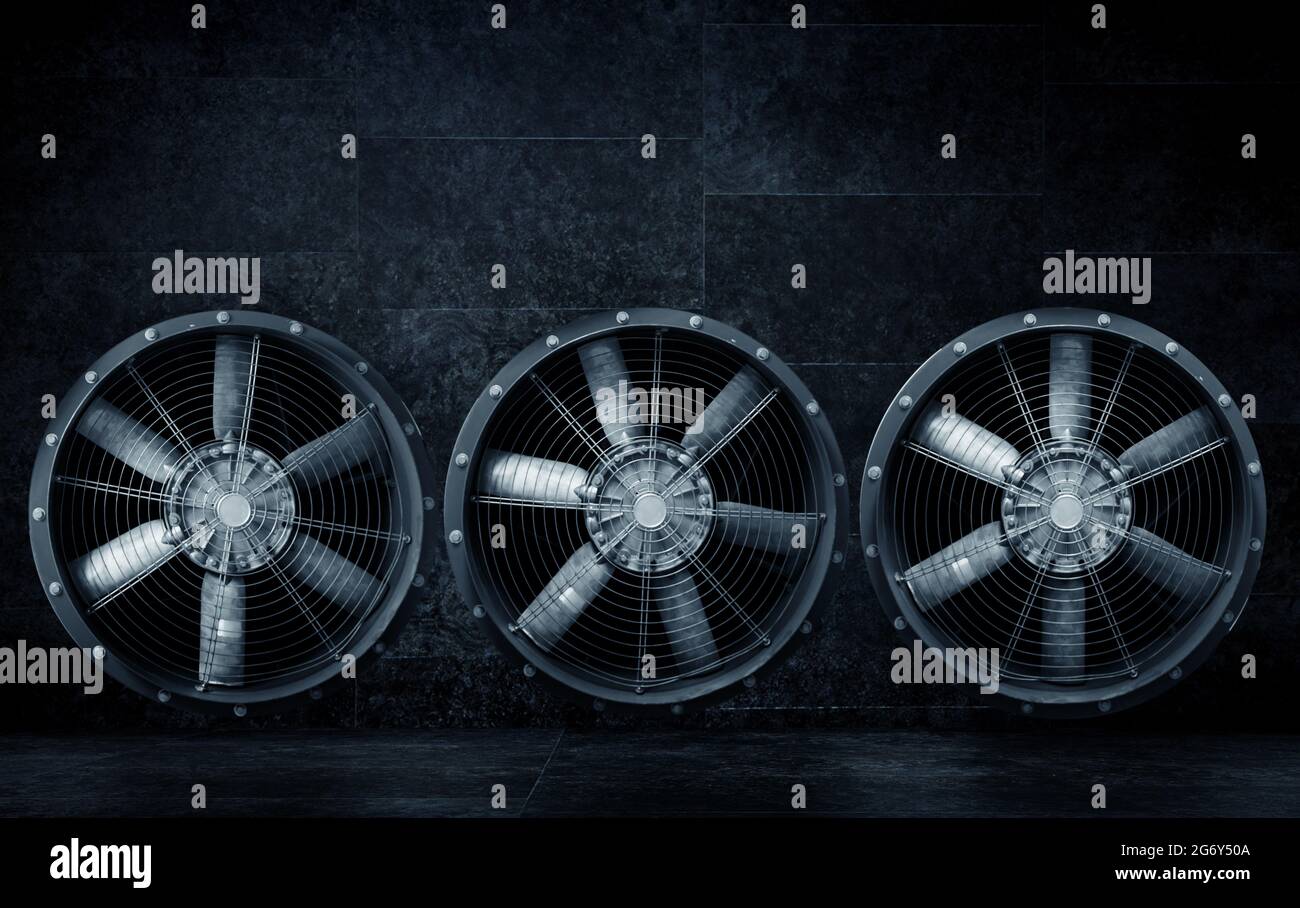 heat blower fan motor near cement wall from a top view Stock Photo - Alamy