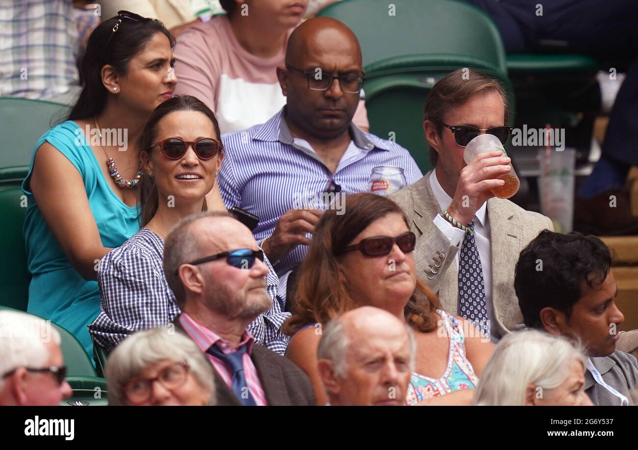 Pippa Middleton and James Matthews in the stands on day eleven of ...