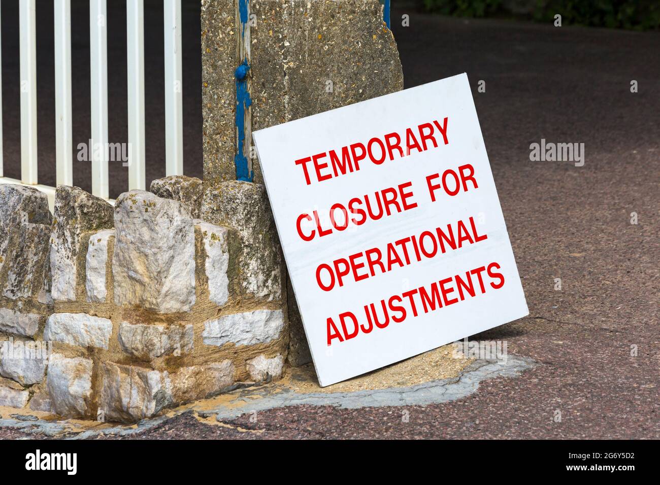 Temporary closure for operational adjustments sign hi-res stock ...