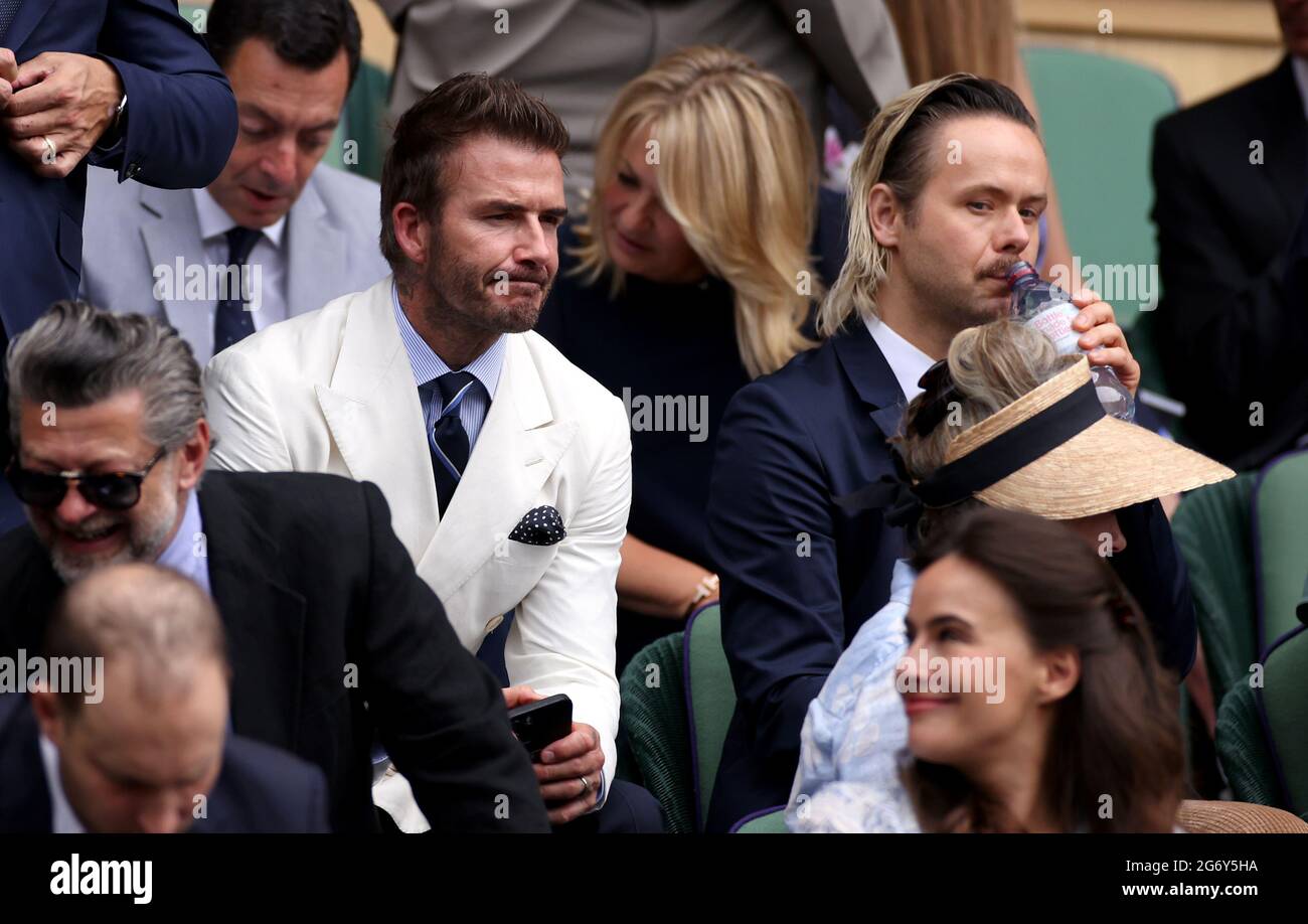 David Beckham in the royal box on centre court on day eleven of ...