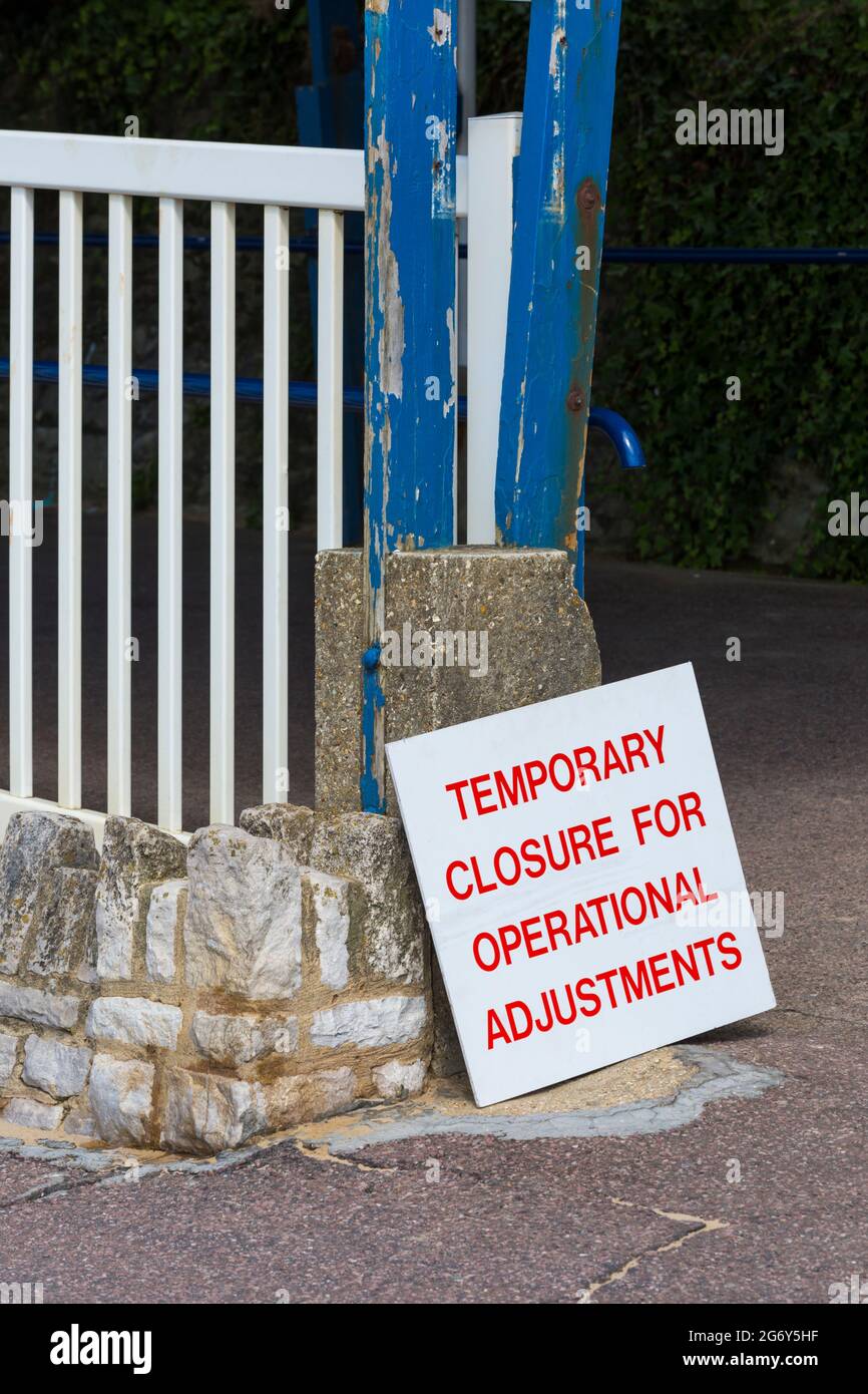 Temporary closure for operational adjustments sign hi-res stock ...