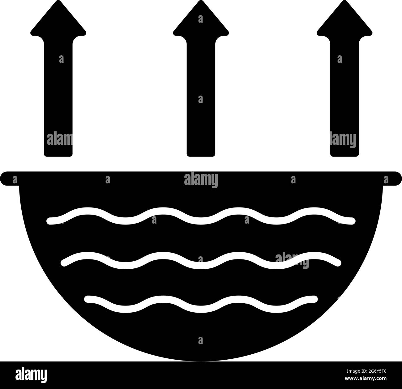 Water evaporation issue black glyph icon Stock Vector Image & Art - Alamy