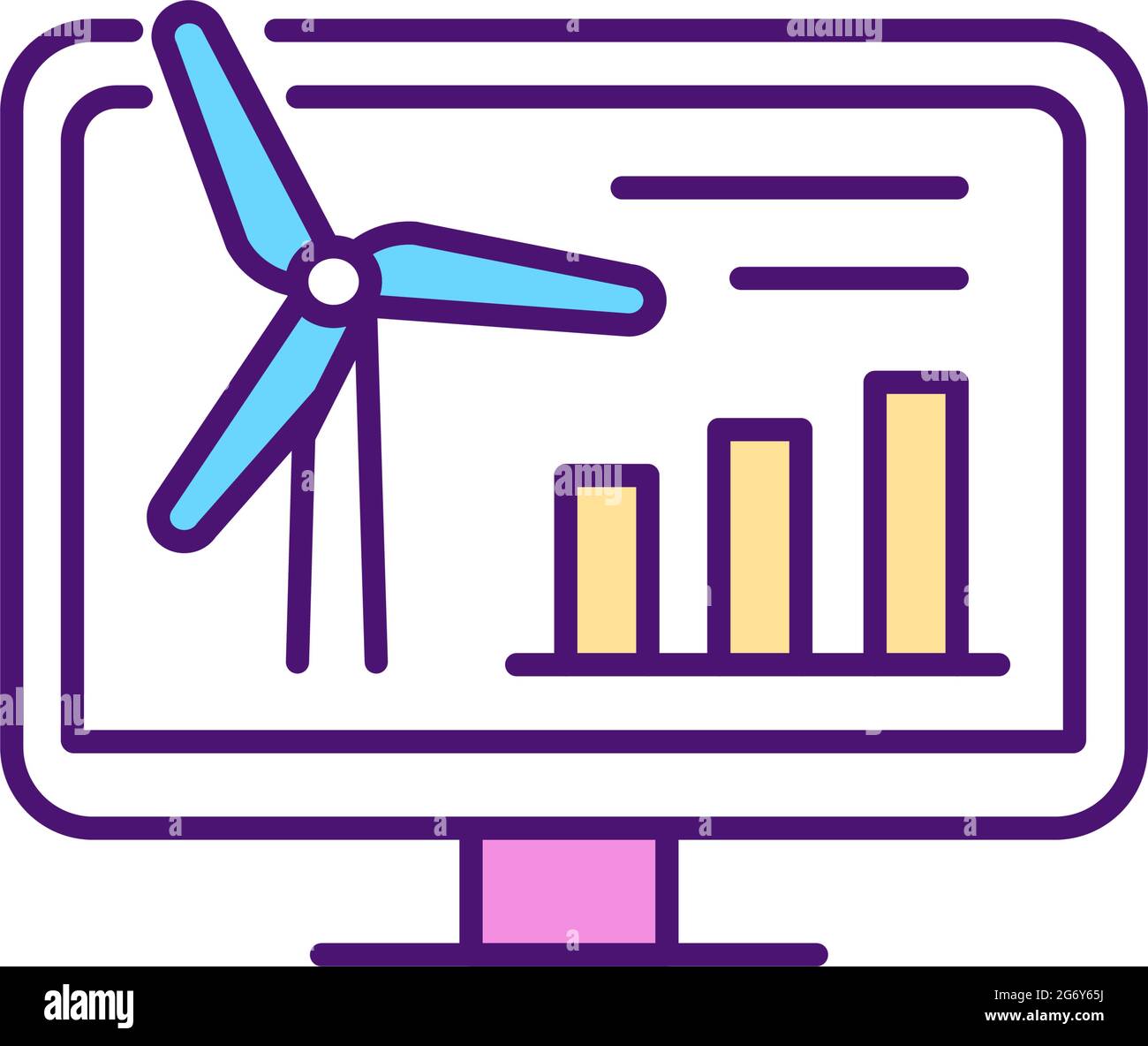 Wind turbines RGB color icon Stock Vector Image & Art - Alamy