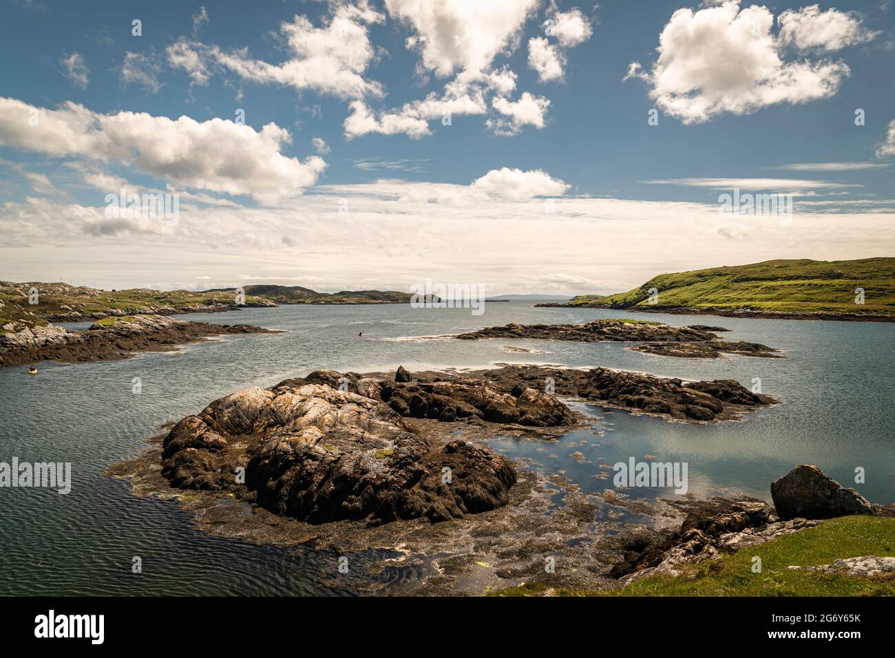 A summer 3 shot HDR of Loch Finsbay on the Isle of Harris along the ...