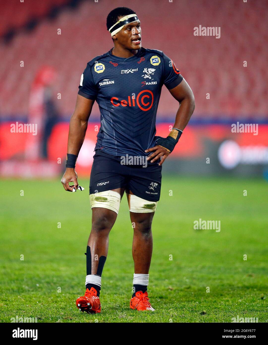 Phepsi Buthelezi of the Cell C Sharks during the Castle Lager Lions ...