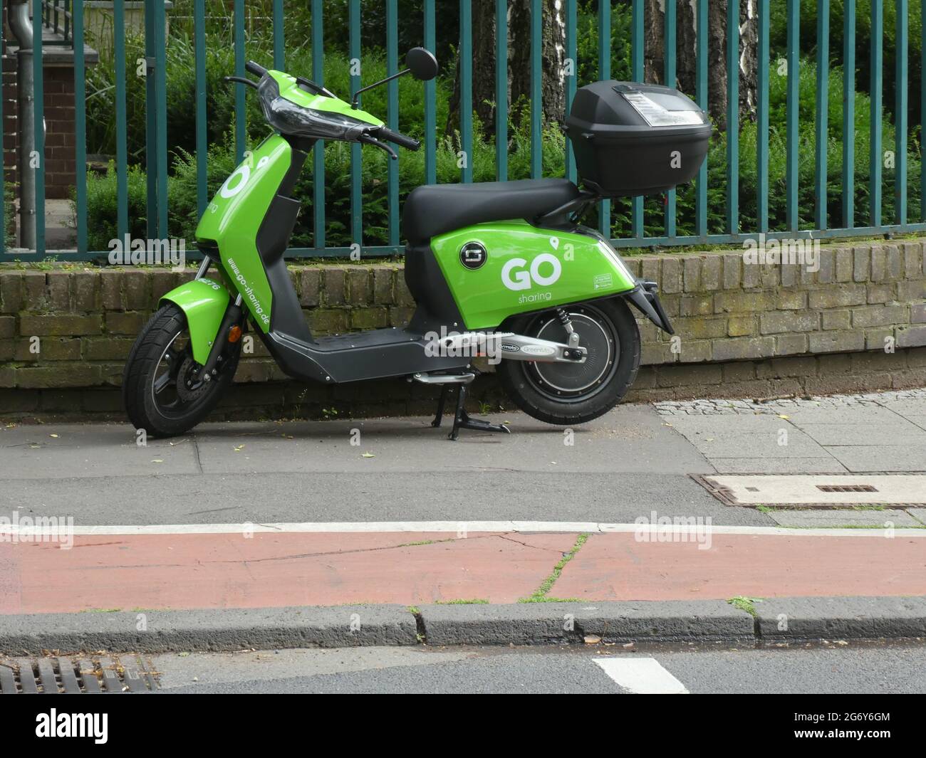 06 July 2021, North Rhine-Westphalia, Cologne: An electric scooter of ...
