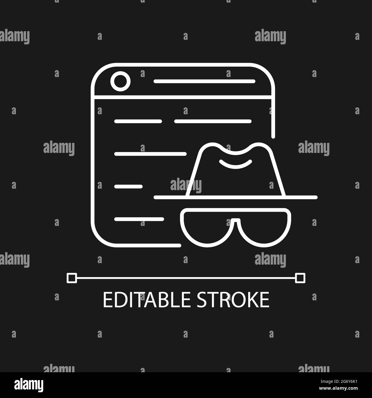 Private browsing white linear icon for dark theme Stock Vector Image ...