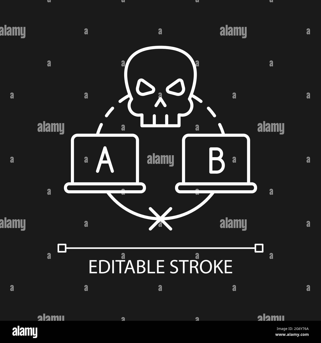 Sniffing attack white linear icon for dark theme Stock Vector Image & Art - Alamy