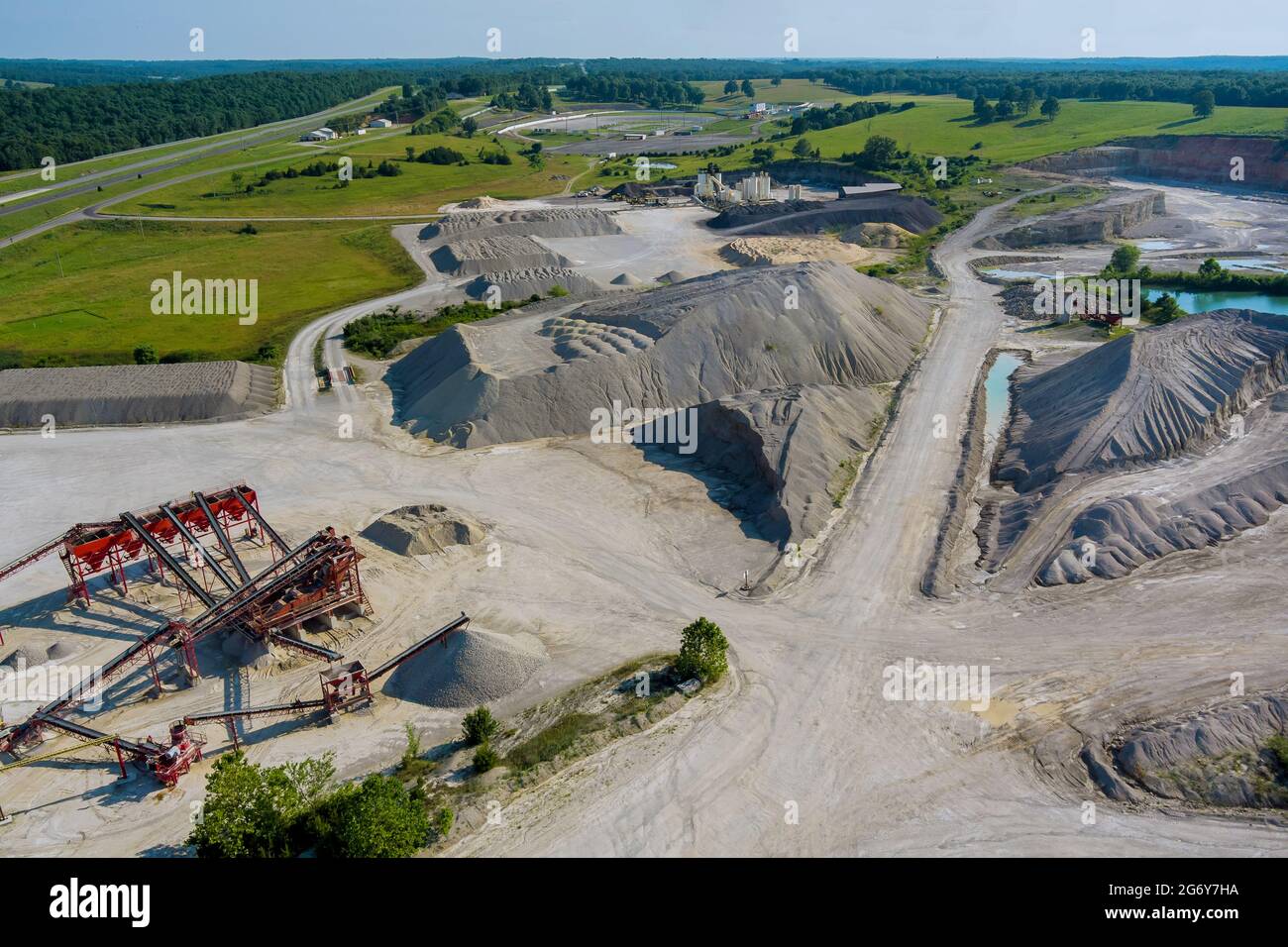 Panorama view open pit mine, breed sorting mining extractive industry ...