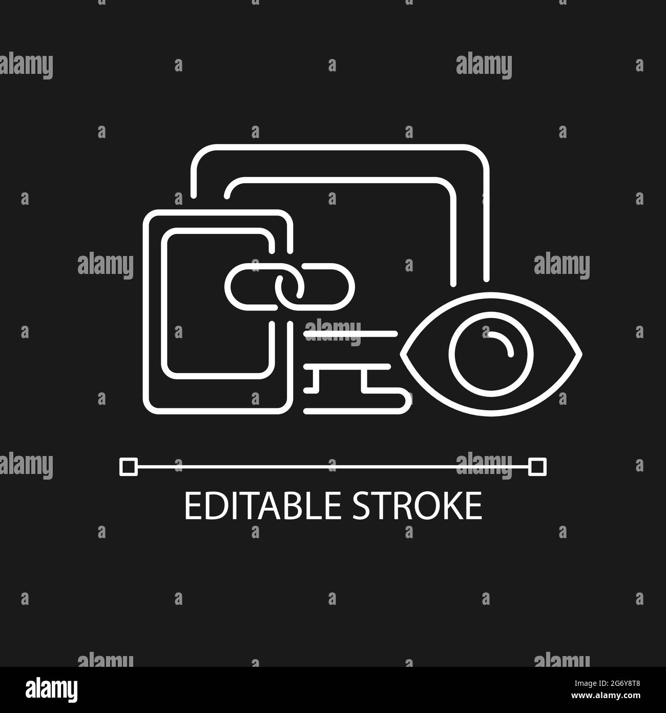 Cross-device tracking white linear icon for dark theme Stock Vector ...