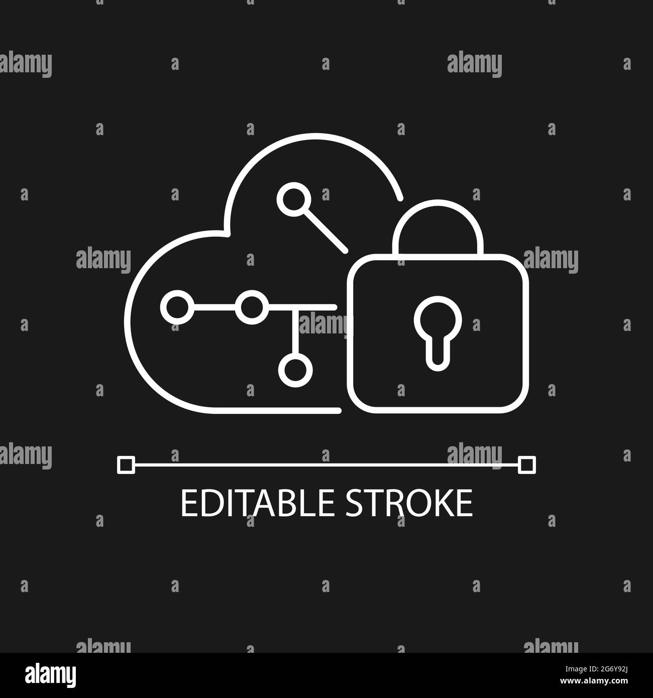 Cloud encryption white linear icon for dark theme Stock Vector Image & Art - Alamy