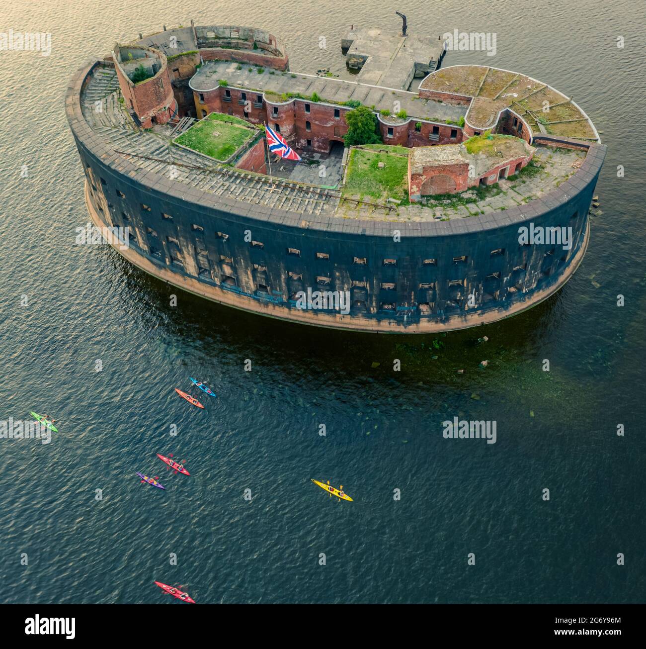Fort Alexander on an artificial island in the Gulf of Finland near St ...